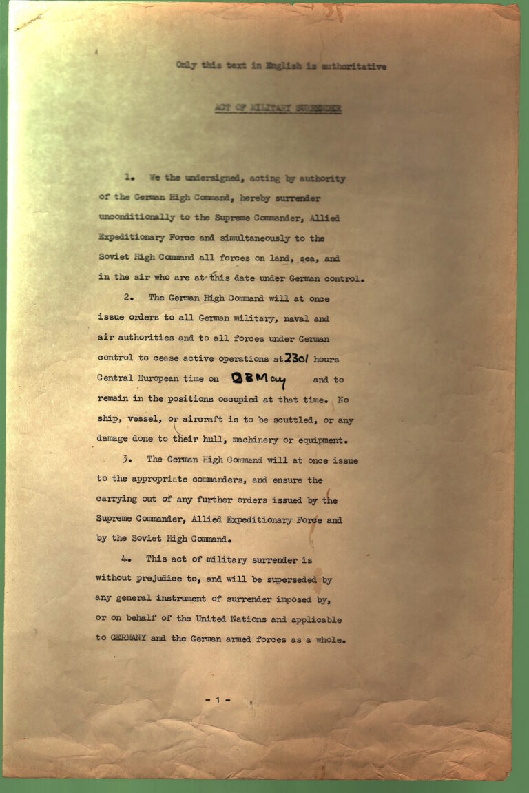 The Surrender Agreement Ending WW2 in Europe - Moments In Time